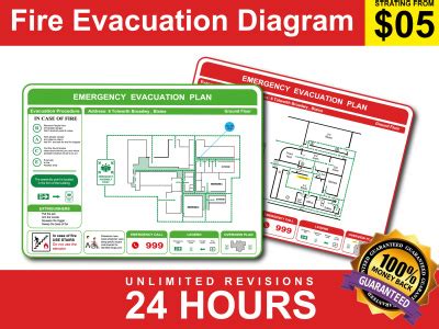 Design Fire Emergency Evacuation Exit Plan Map Diagram Upwork
