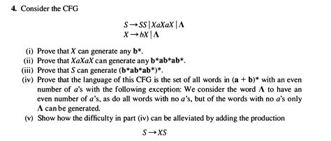 Solved Consider The CFG SSS XaXaX A XbX A I Prove Chegg Com
