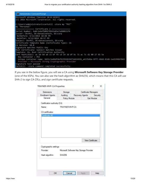 Migrating Your Certification Authority Hashing Algorithm From Sha 1 T