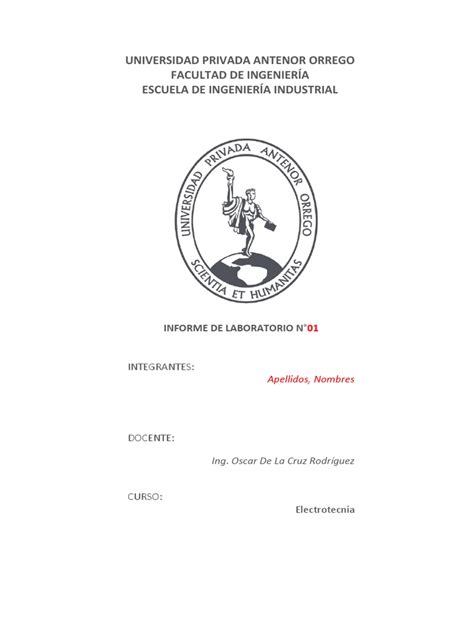 Modelo De Informe De Laboratorio Electrotecnia Pdf Ingenieria