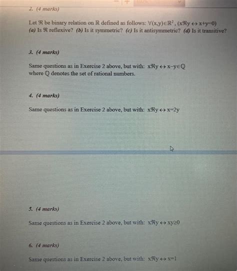 solved let ℜ be binary relation on r defined as follows