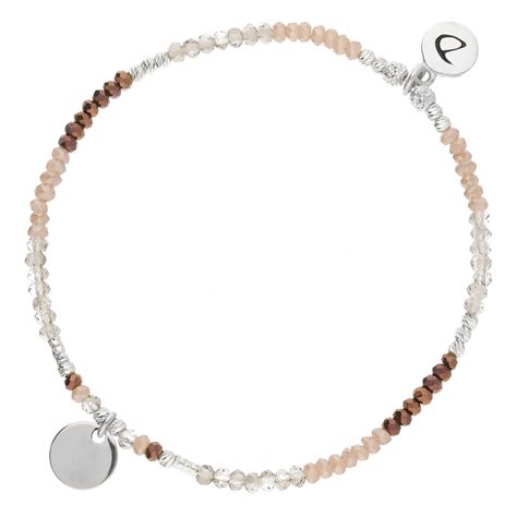 Bracelet élastique Perles De Verres Beige Choco Rimini Doriane