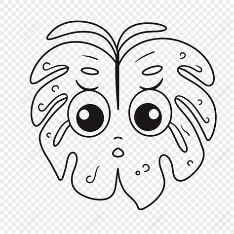 괴물 식물 개요 스케치의 만화 얼굴의 간단한 드로잉 벡터 두꺼운 선 미술 Png 일러스트 무료 다운로드 Lovepik