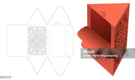 스텐실링된 패턴 다이 컷 템플릿과 3d 모형을 사용하여 삼각형 포장 압축 0명에 대한 스톡 벡터 아트 및 기타 이미지 0명 개념 개념과 주제 Istock