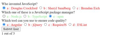 How To Make A Simple Javascript Quiz Code Tutorial — Sitepoint