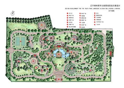 手绘乔木带植物名称2 园林景观 土木在线