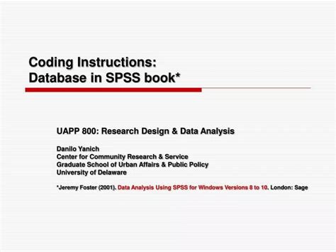 Ppt Coding Instructions Database In Spss Book Powerpoint