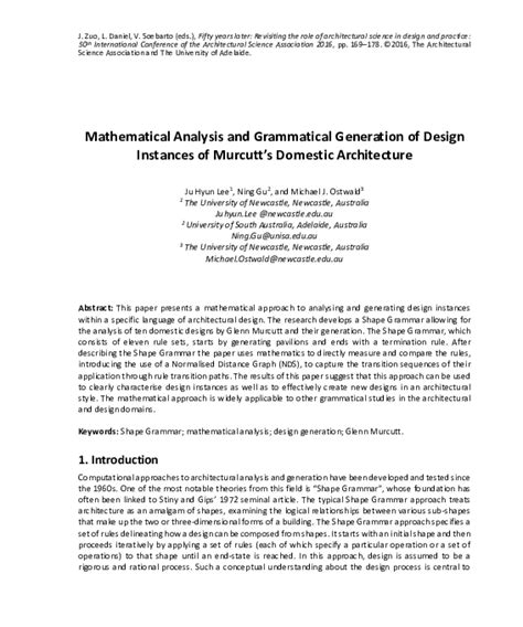 Pdf Mathematical Analysis And Grammatical Generation Of Design