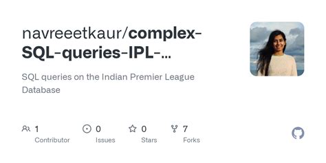 GitHub Navreeetkaur Complex SQL Queries IPL Database SQL Queries On