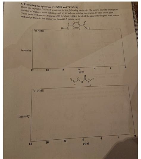 Solved Predicting The Spectrum MR And C NMR The Expected H Chegg Com