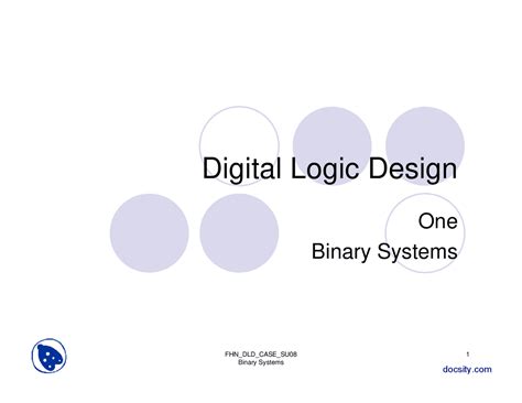 Binary Systems Digital Logic Design Lecture Slides Docsity