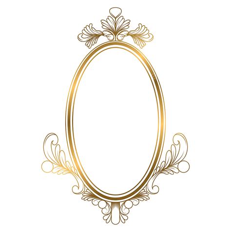 Golden Oval Frame Vector Art PNG Oval Golden Frame Frame Golden