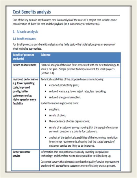 40 Cost Benefit Analysis Templates And Examples Templatelab