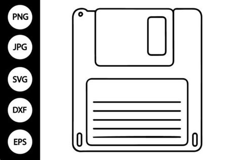 5 Outline Floppy Disk Computer Designs And Graphics