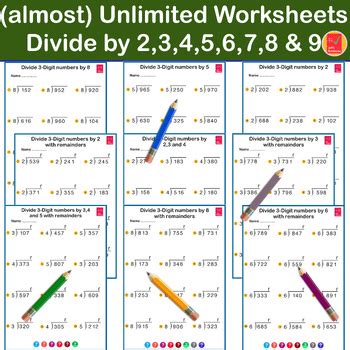 Divide A Digit Numbers By Digit Numbers With Without Remainders