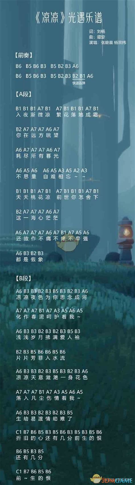 原神海灯节谱子 原海灯节海报 云与海子电子琴 大山谷图库