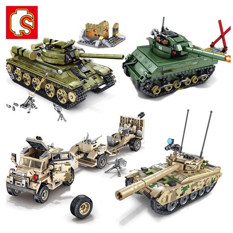 Sembo 군사 탱크 차량 빌딩 블록 주요 전투 탱크 모델 무기 전쟁 Ww2 육군 그림 군인 Diy 교육 벽돌 완구블록