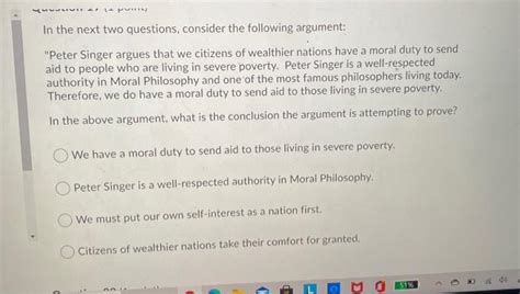 Solved In The Next Two Questions Consider The Following