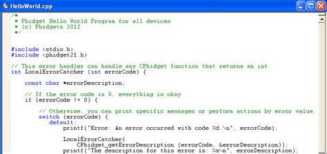 Language C Phidgets Legacy Support