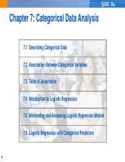 Week Categorical Data Analysis Pptx Chapter Categorical Data Analysis Describing