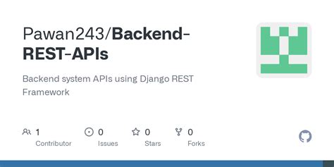 Github Pawan243backend Rest Apis Backend System Apis Using Django Rest Framework