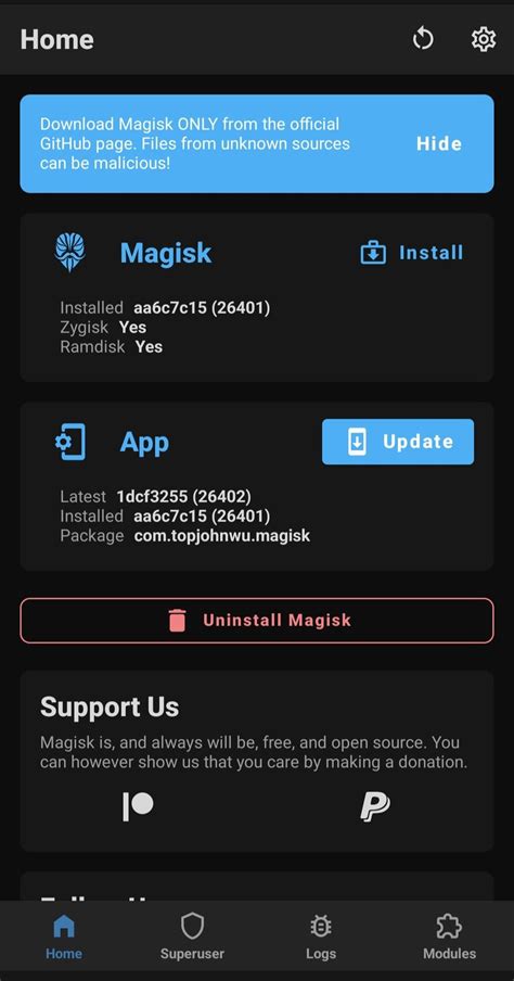 Help Unable Update Magisk App Modul Rmagisk