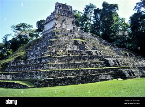Old Stone Pyramid Ruins In Guatemala South America In The Jungle Stock