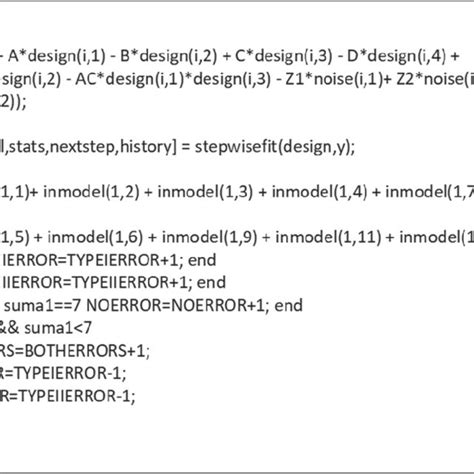 Fragment Of The Matlab Code Used For The Simulations Full Scripts Download Scientific Diagram
