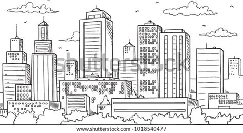 빅 시티 스카이라인 스톡 벡터로열티 프리 1018540477