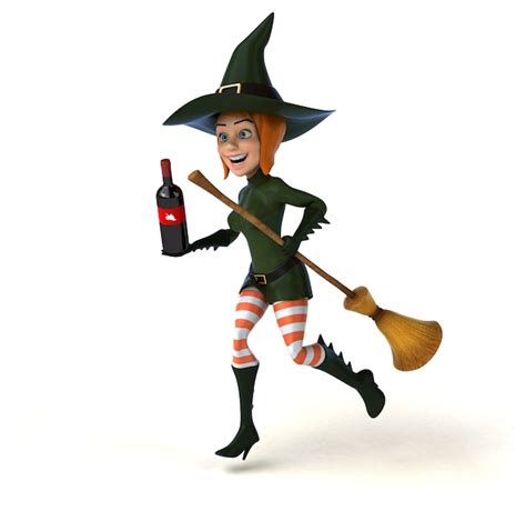 Sexy Witch 3d Illustration Premium Photo