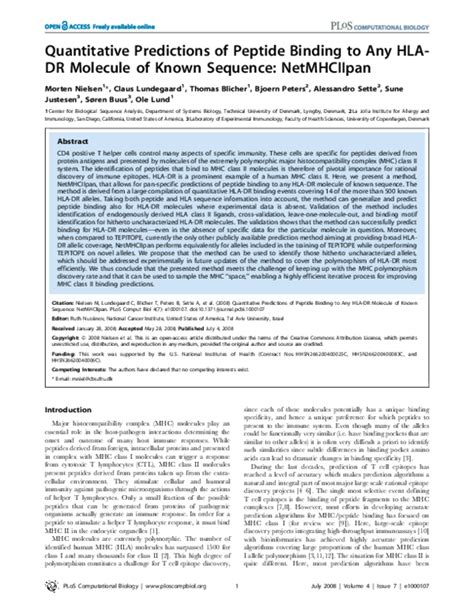 Quantitative Predictions Of Peptide Binding To Any Hla Dr Molecule Of Known Sequence Netmhciipan