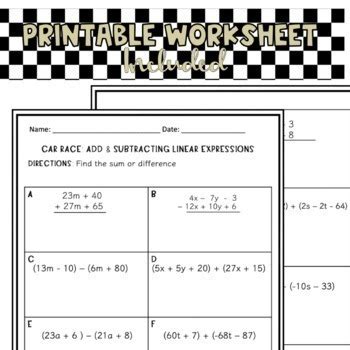 Add And Subtract Linear Expressions Digital Partner Activity Google Classroom
