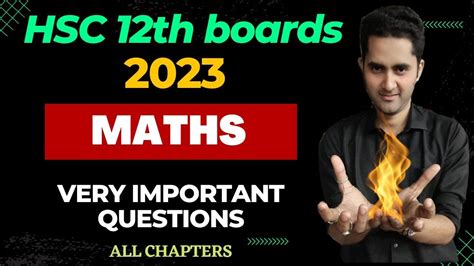 Hsc Boards 2023 Maths Most Important Questions Maharashtra Boards