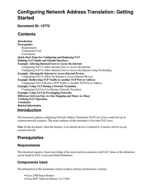Configuring Nat Pdf Pdf Ip Address Port Computer Networking