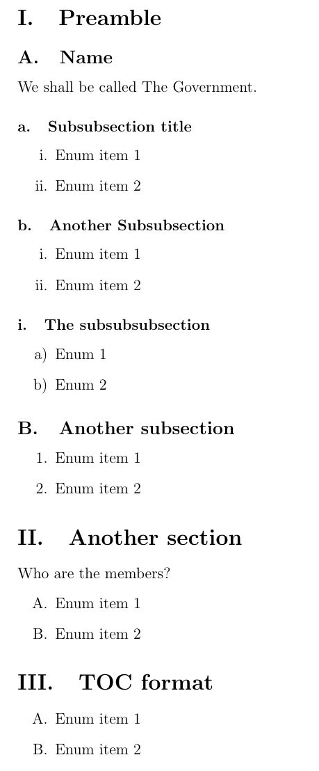 sectioning have enumerate continue the numbering of sections