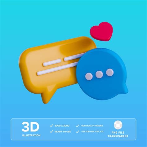 Premium Psd Psd Chat Bubble 3d Illustration