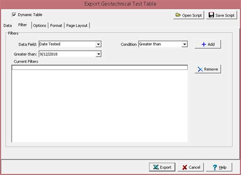 Chapter 4 Projects Exporting Data Exporting Tables Create A Geotechnical Tests Table