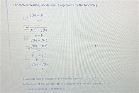 solved for each expression decide what it represents for