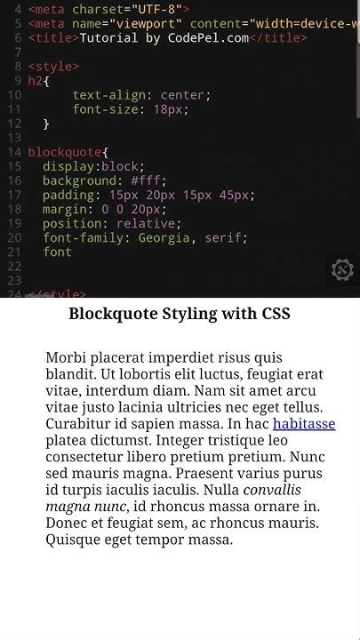 Html Blockquote Styling With Css Coding Webdevelopmenttutorial Youtube