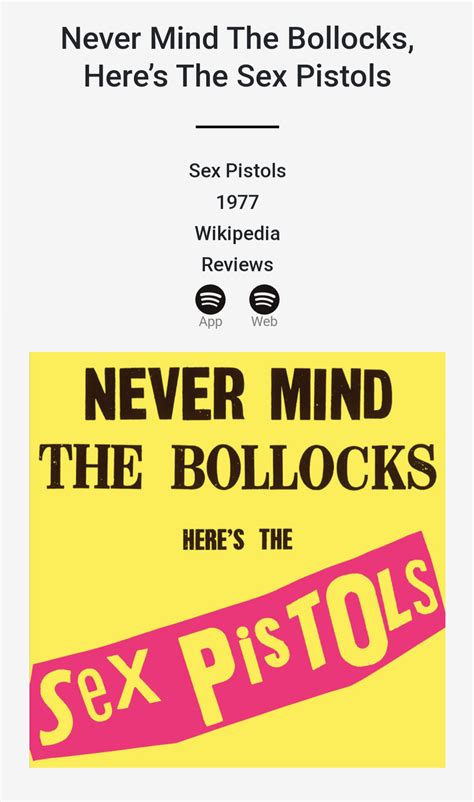 Time For The Sex Pistols R Albumsgenerator