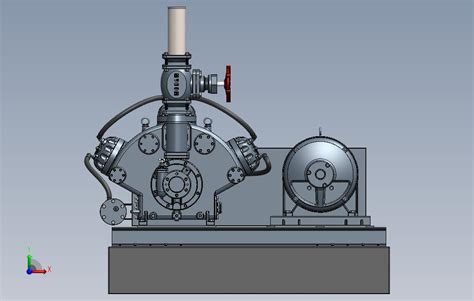 往复式压缩机 Solidworks 2012 模型图纸免费下载 懒石网