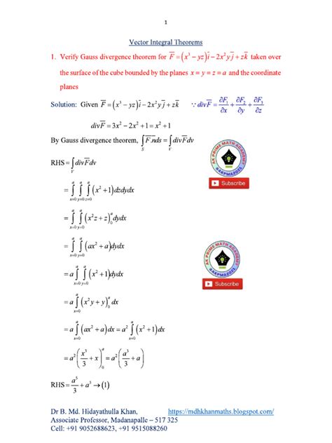 Vector Integral Theorems Pdf
