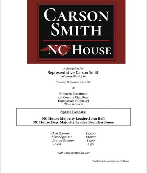 Reception For Representative Carson Smith