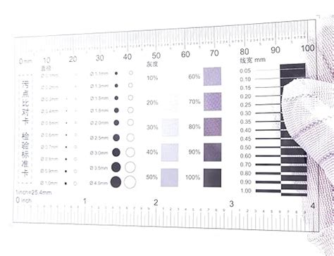Flaw Test Gauge Sec Size Estimation Chart Transparency For Dot And Line Defects Measuring 4