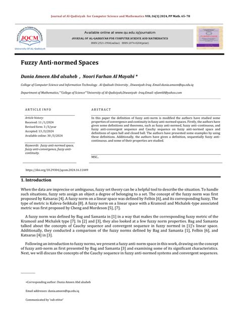 Pdf Fuzzy Anti Normed Spaces