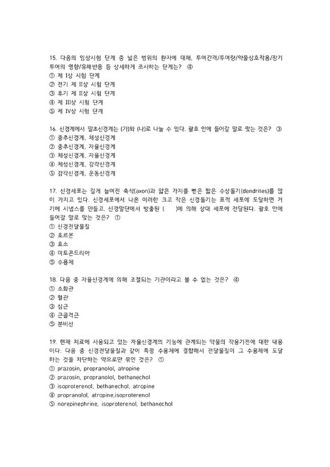 간호학과 임상 약리학 기출문제 족보 87문제 전범위 의약학