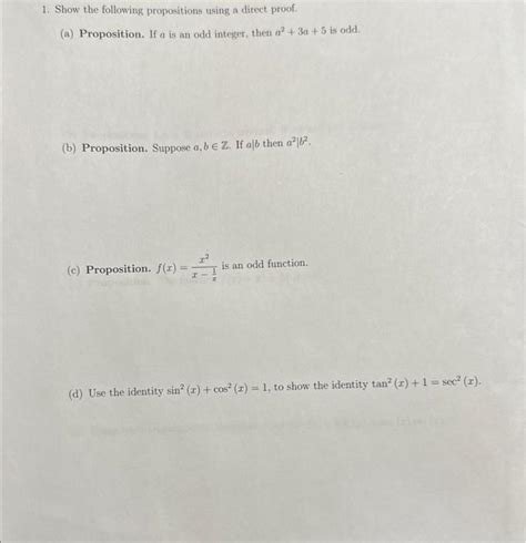 Solved A Proposition If A Is An Odd Integer Then A23a5