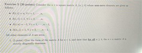 Solved Exercise Points Consider The Nn Square Chegg Com