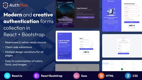 Authplus Modern And Creative React Authentication Ui Kit With Bootstrap Made By Codefire