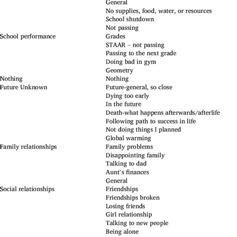 Abstraction Coding Schema For Explain What Concerns Worries Or